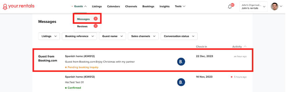 Request Booking on Booking.com